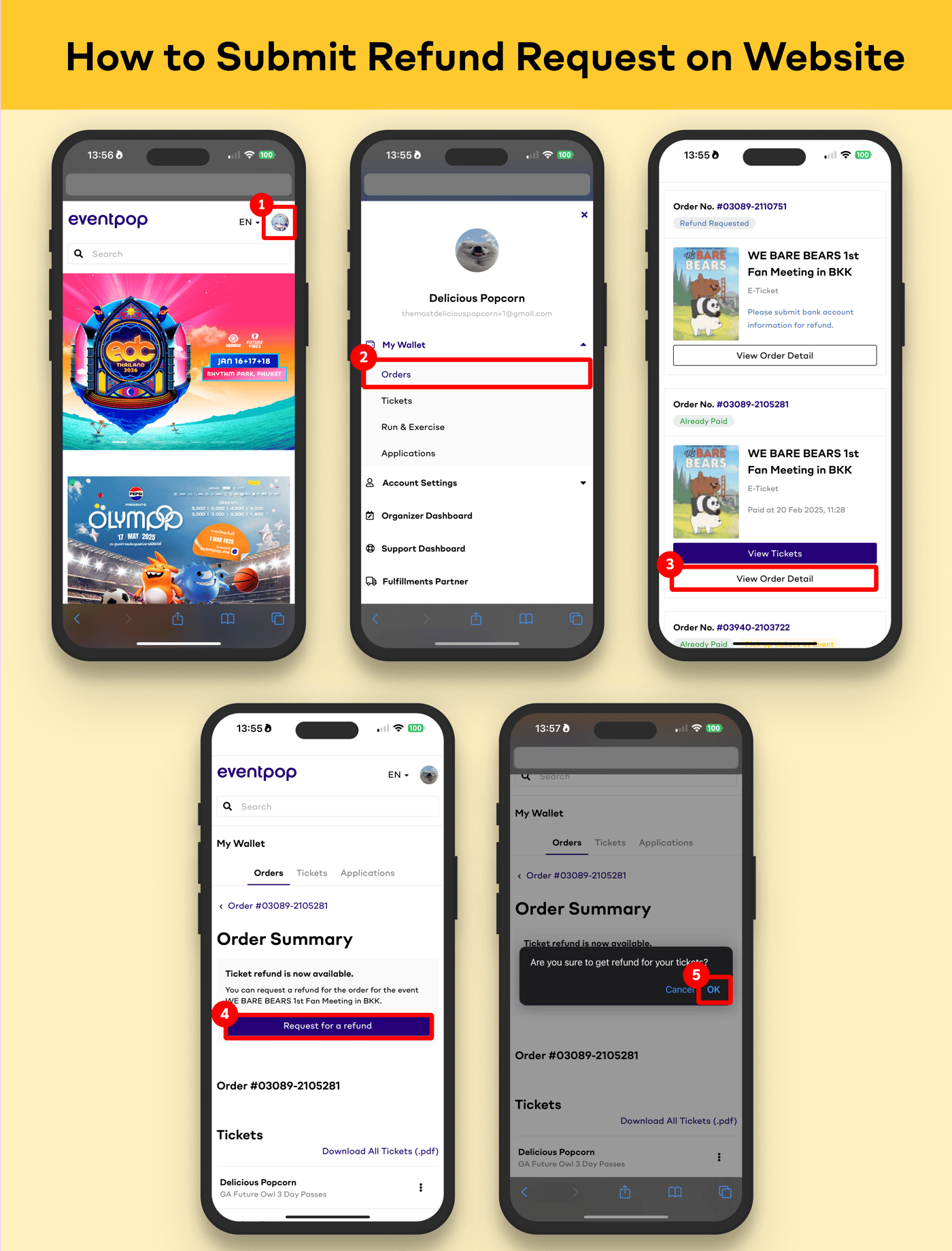Topic page : Refund - How to request for refund